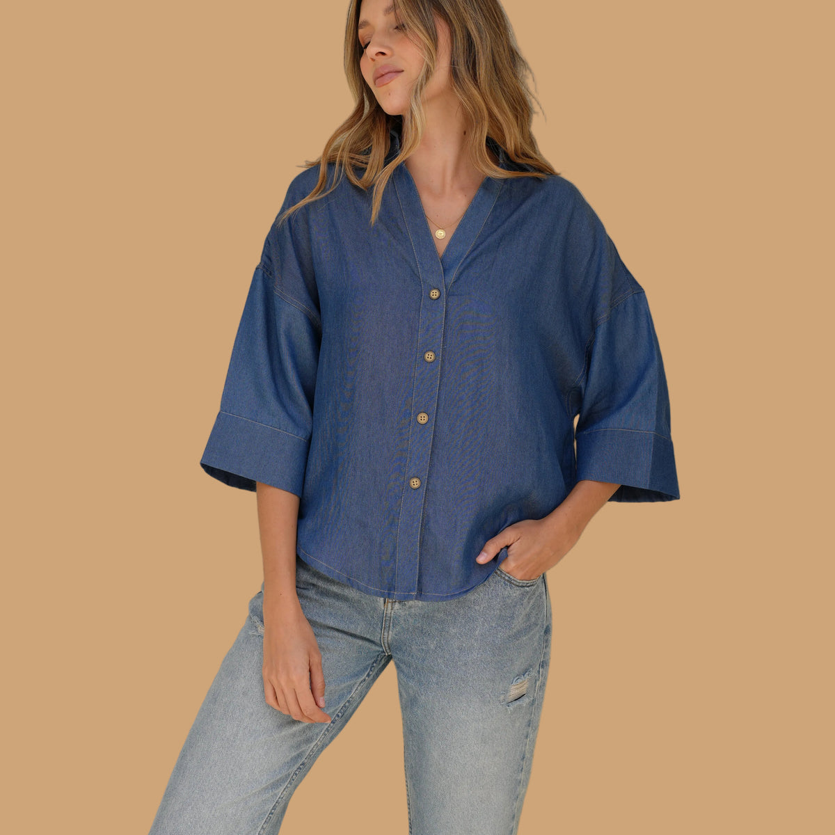 Camisa Verbena índigo – Céntrica